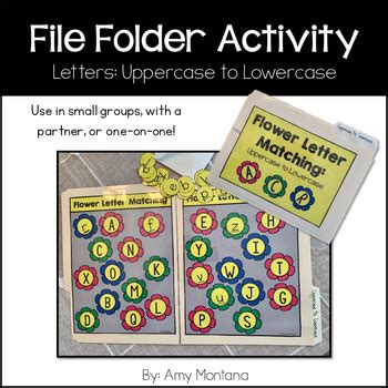 File Folder Games Letter Matching Uppercase To Lowercase By Amy Montana