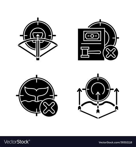 Hunting Provisions And Restrictions Black Glyph Vector Image