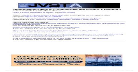 Sample Morphology Effects On X Ray Photoelectron Peak Intensities Ii Estimation Of Detection