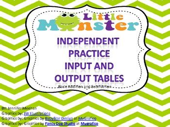 Input And Output Table Practice Common Core Aligned OA By Mrs Meehan