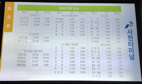 사천시외버스터미널 시간표