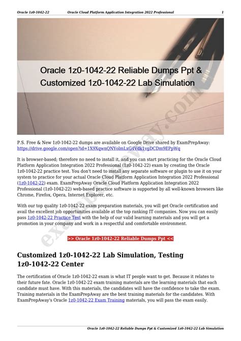 PPT Oracle 1z0 1042 22 Reliable Dumps Ppt Customized 1z0 1042 22
