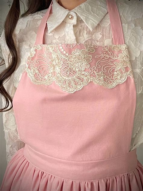 Victorian Style Apron Dusty Pink Etsy