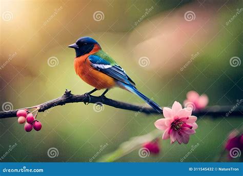 Robin On A Branch Female Cardinal On A Branch Stock Illustration Illustration Of Birds Color