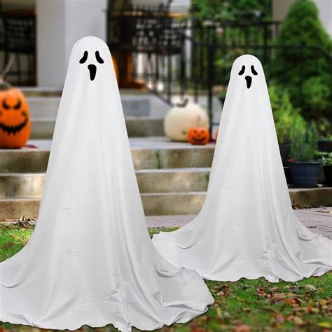 Halloween Decorations Outdoor 10 Pack Spooky Ghost Halloween Decor