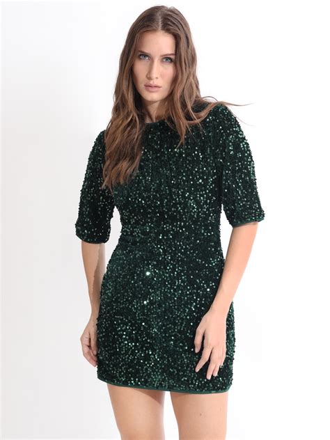 Buy Rareism Sequin Embellished Sheath Mini Dress Dresses For Women