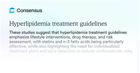 Hyperlipidemia Treatment Guidelines Consensus Academic Search Engine
