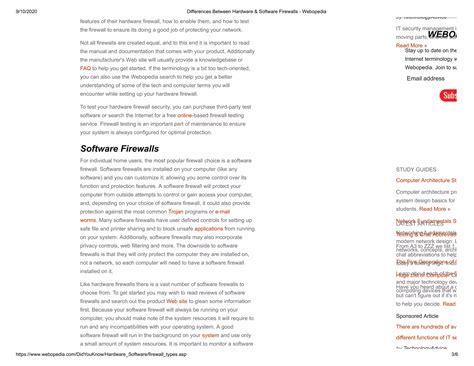 Differences Between Hardware And Software Firewalls Webopedia Ppt