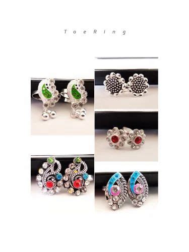 Fancy Toe Rings Beautiful Design Silver Coated Artificial Toe Rings