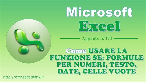 Come Usare La Funzione SE Formule Per Numeri Testo Date Celle Vuote