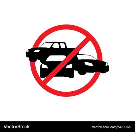 Circle Prohibited Sign For No Car Parking Vector Image