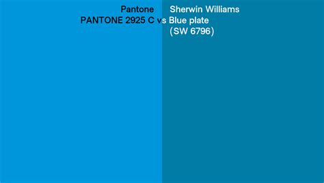 Pantone 2925 C Vs Sherwin Williams Blue Plate Sw 6796 Side By Side