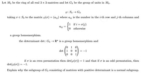solved let m3 be the ring of all real 3 x 3 matrices and let