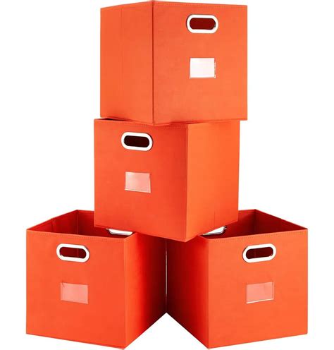 Modern Design Square Storage Box With Metal Handle Printed Non Woven
