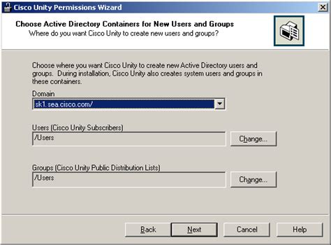 Cisco Unity Permissions Wizard Report Mode Help