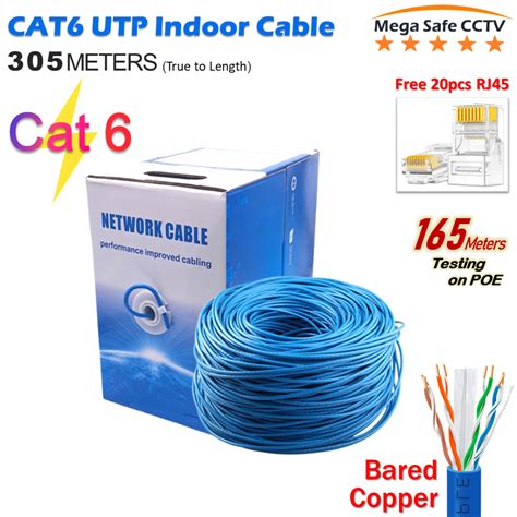 100m200m305m Cat6 Pure Copper Indoor Utp Lan Cable 24awg Bc High