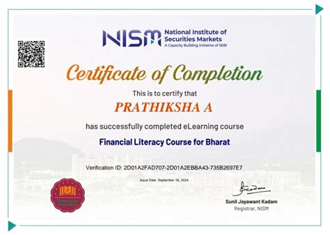 Prathiksha A On Linkedin Financialliteracy Nism Skilldevelopment Continuouslearning Finance