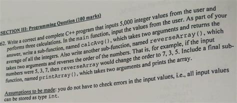 Solved Write A Correct And Complete C Program That Inputs Chegg