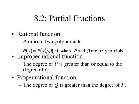Ppt 8 2 Partial Fractions Powerpoint Presentation Free Download