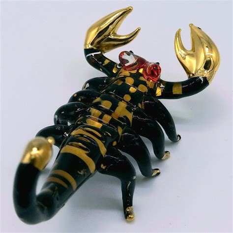 Scorpion Glass Blown Scorpion Figurine Red Black Scorpion Etsy Uk