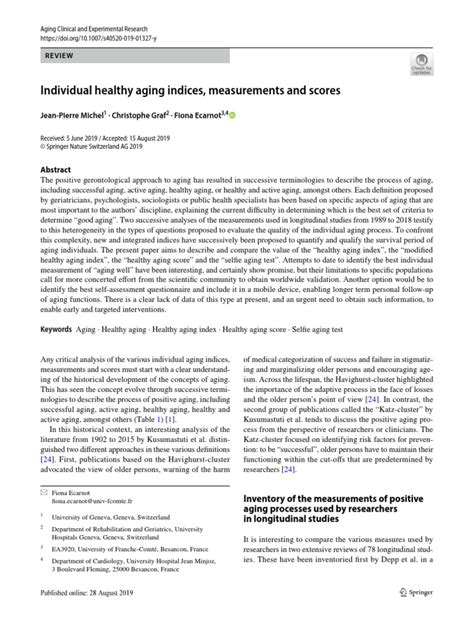 Summary Of Healthy Aging Index Pdf Ageing Psychological Resilience