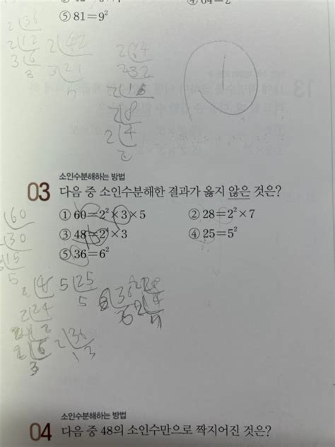 중1소인수분해 지식in