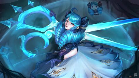 League Of Legends Game Character Anime Girl With Blue Eyes Hd Wallpaper