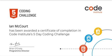 Boom The Five Day Course At The Code Institute Done At Times It Was