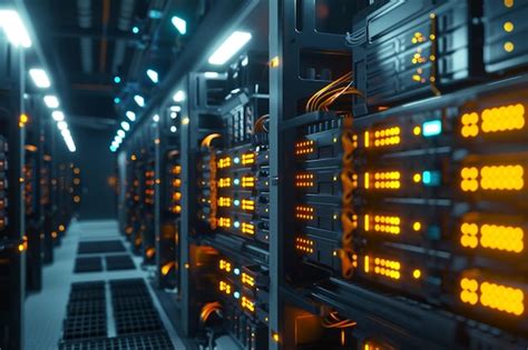 Premium Photo Cryptocurrency Mining Farm With Rows Of Computers