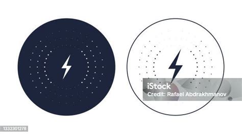 무선 충전기 아이콘입니다 벡터 에너지 천둥 번개 볼트 는 원에 로그인합니다 흰색 배경에 격리된 전원 기호 무선 충전기에 대한 스톡 벡터 아트 및 기타 이미지 Istock