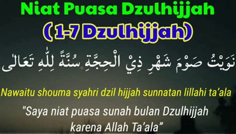 Bacaan Niat Puasa Dzulhijjah Tarwiyah Arafah