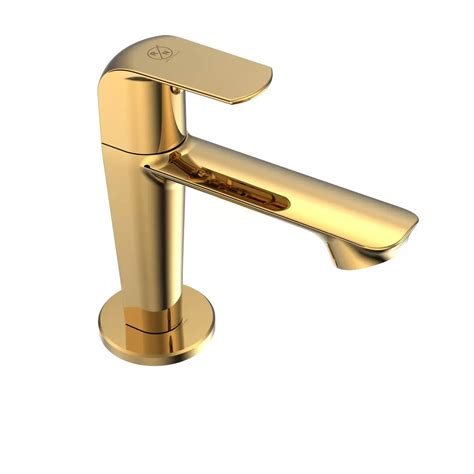 Buy Rn Long Nose Premium Pillar Tap With Flange Golden Stainless Steel