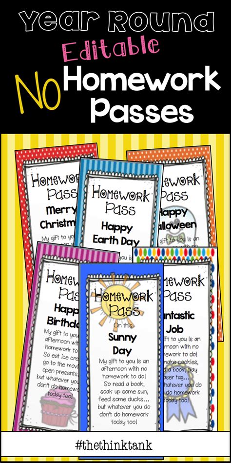 Printable Homework Passes Printable Word Searches