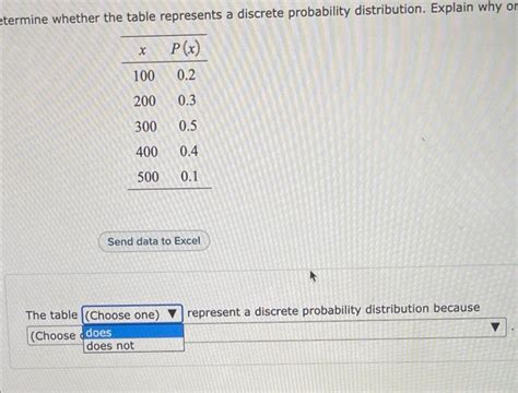 [solved] determine whether the table represents a discrete