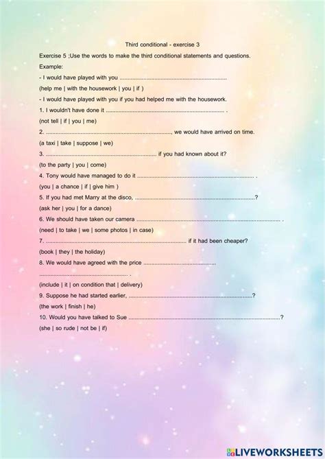 If Clause Type 3 Online Exercise For Live Worksheets