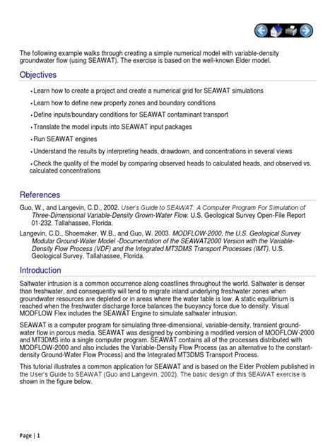 Seawat Elder Model Tutorial Pdf Computer Simulation Conceptual Model