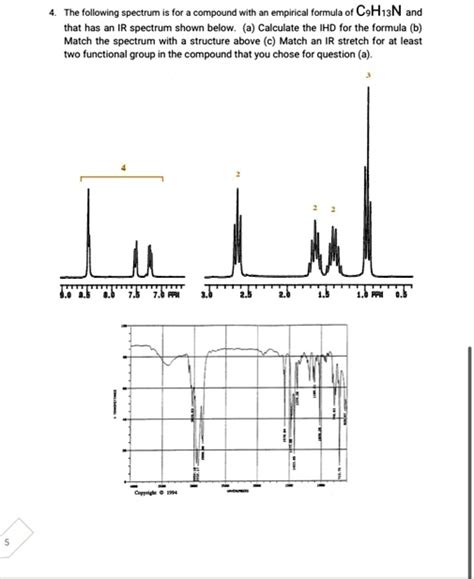 Solved The Following Spectrum Compound Ith Cipircul Tormuld Cghian And That Has A Ir Spectrum