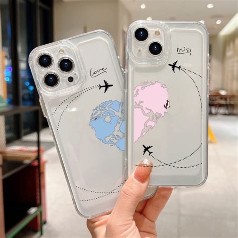 Couple Map Soft Thick Shockproof Case Compatible For Iphone 15 14 13 12