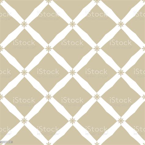Golden Vector Abstract Geometric Seamless Pattern With Square Mesh Net
