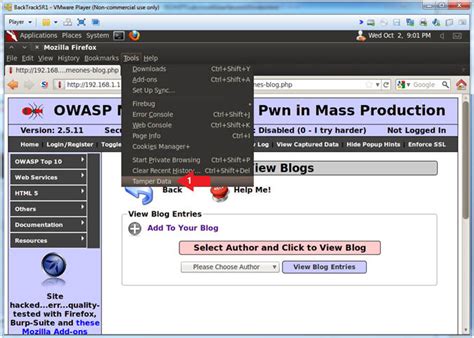 Mutillidae Lesson 12 Sql Injection With Sqlmap Tamper Data And Burpsuite