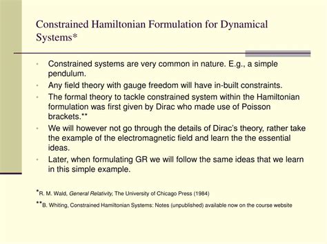 Ppt Hamiltonian Formulation Of General Relativity Powerpoint