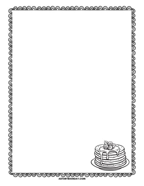 Free Printable Pancake Themed Border For Pancake Day A Storybook Day