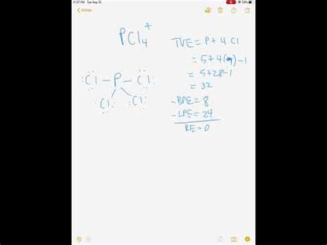 Drawing the Lewis Structure for PCl4+ - YouTube