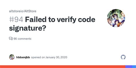 Failed To Verify Code Signature · Issue 94 · Altstoreioaltstore · Github
