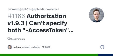 Authorization V193 Cant Specify Both Accesstoken And