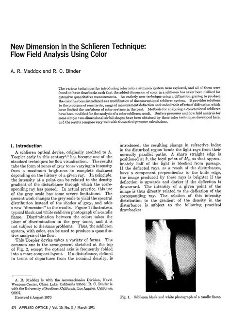 Pdf New Dimension In The Schlieren Technique Flow Field Analysis