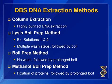 Ppt Dbs Dna Extraction Validation And Quantitation Powerpoint