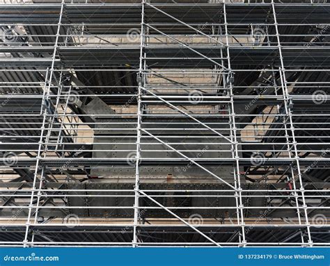 Scaffolding On Sydney Harbour Bridge Pylon Australia Stock Image