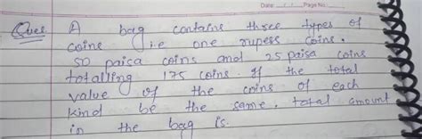Solved Date Page No Quel Coine Bag Totalling So Paisa Chegg