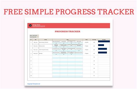 Progress Tracker Template Google Sheets